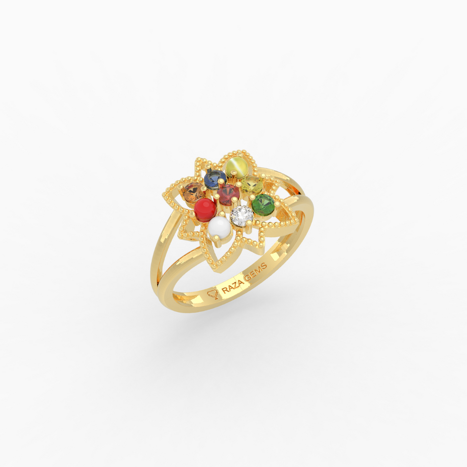 Buy Navaratna Rings with Natural 9 Stones for Wealth & Protection ...