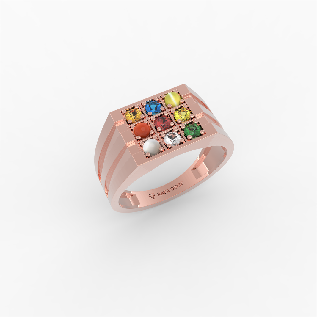 Buy Navaratna Rings with Natural 9 Stones for Wealth & Protection ...