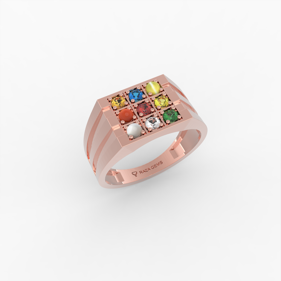 Buy Navaratna Rings with Natural 9 Stones for Wealth & Protection ...